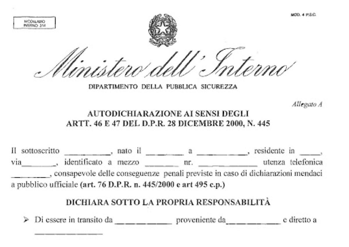 Coronavirus: Dove si Scarica l'Autocertificazione e Come si Compila